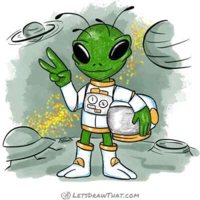 How to Draw an Alien: An Awesome Little Green Guy With a Twist