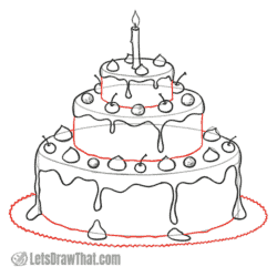 How To Draw A Cake - A Scrumptious 3 Layer Cake Drawing
