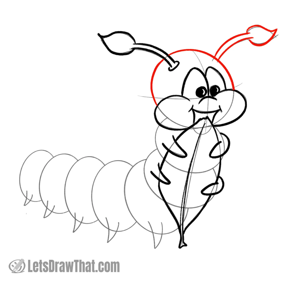 Simple Caterpillar Drawing - How to Draw a Caterpillar Step-by-Step