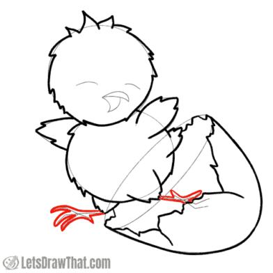 How to Draw a Chick - A Cute Cartoon Baby Chick Drawing