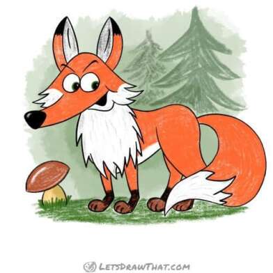 How to Draw a Fox: A Mischievous Cartoon Fox Drawing (Step-By-Step)