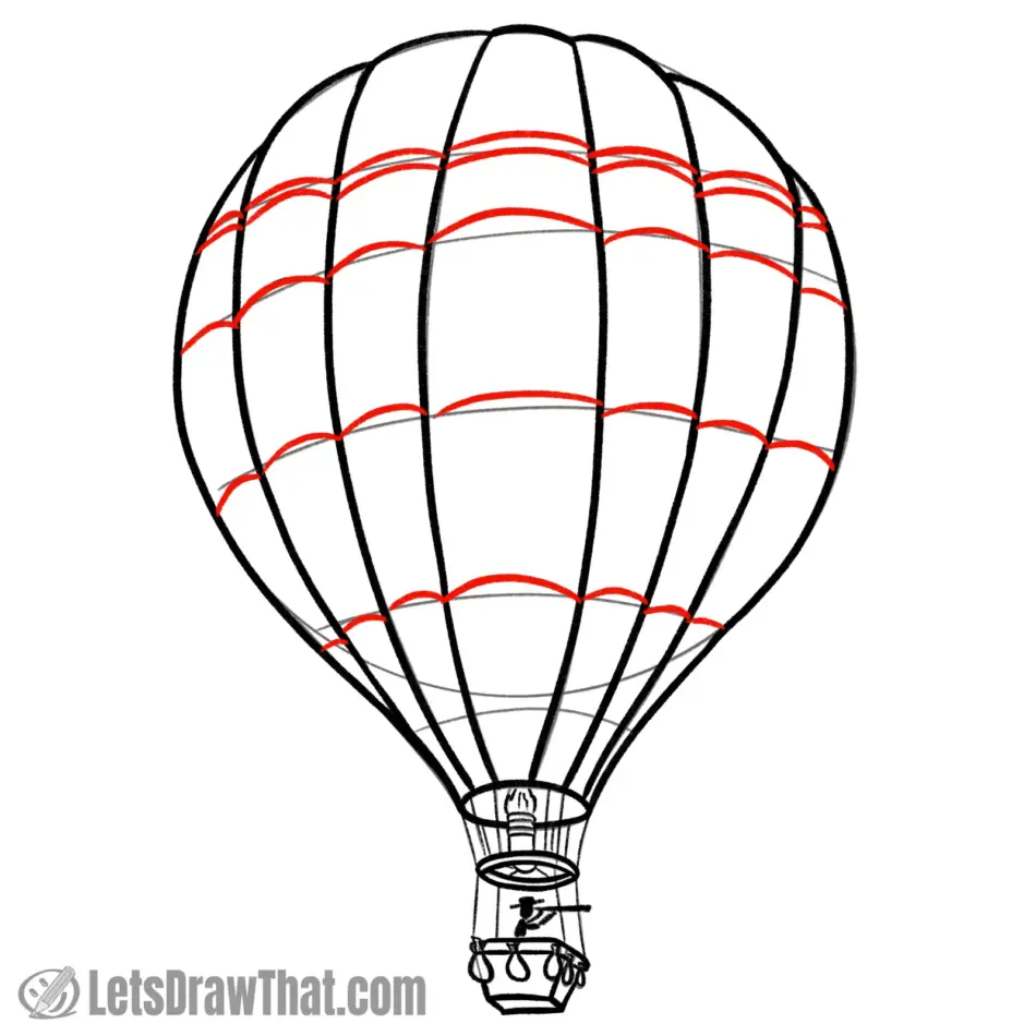 Easy Hot Air Balloon Drawing Step By Step