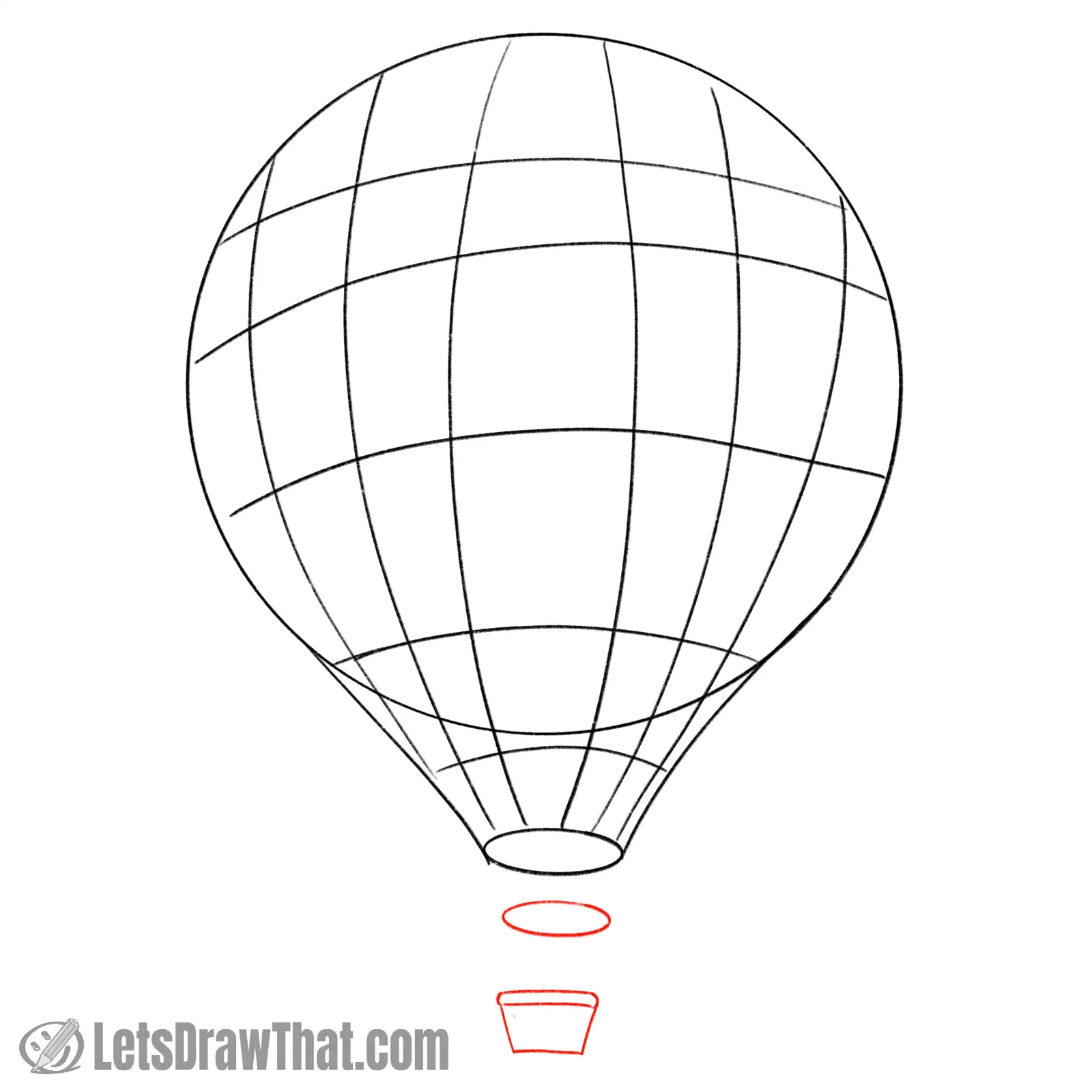 Easy Hot Air Balloon Drawing Step By Step