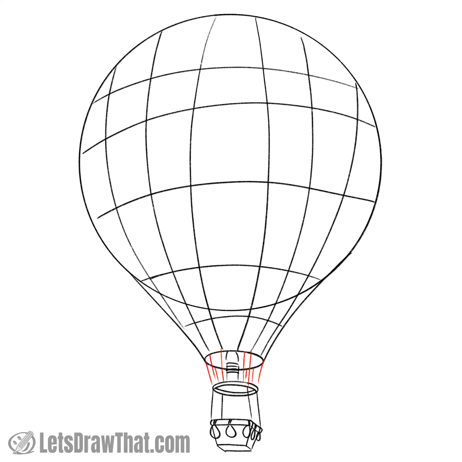 Easy Hot Air Balloon Drawing Step By Step