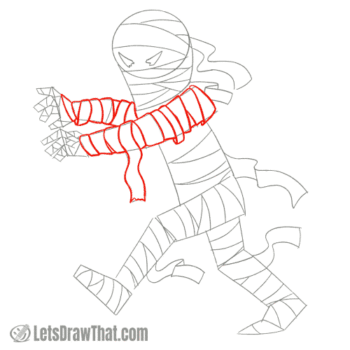 How to Draw a Mummy - A Spooky Cartoon Mummy Drawing
