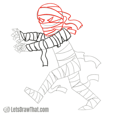 How to Draw a Mummy - A Spooky Cartoon Mummy Drawing