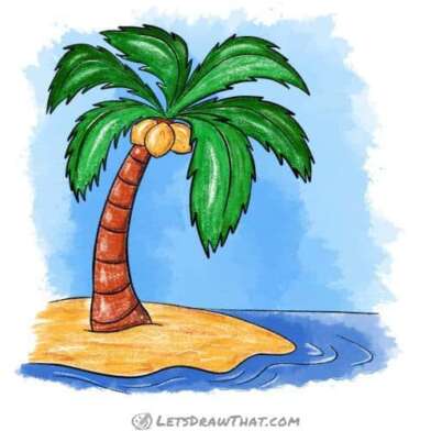 How to Draw a Palm Tree: Easy Awesome Palm Tree Drawing
