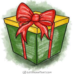 How to Draw a Present With a Nice Ribbon Bow