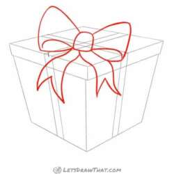 How to Draw a Present With a Nice Ribbon Bow