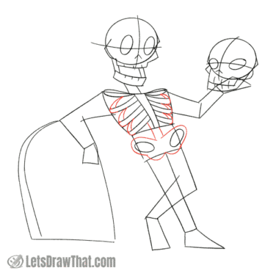 How to Draw a Skeleton - An Easy Cartoon Skeleton Drawing