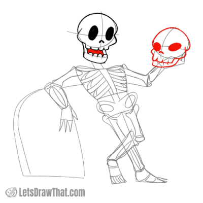 How to Draw a Skeleton - An Easy Cartoon Skeleton Drawing