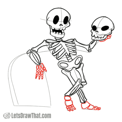 How to Draw a Skeleton - An Easy Cartoon Skeleton Drawing